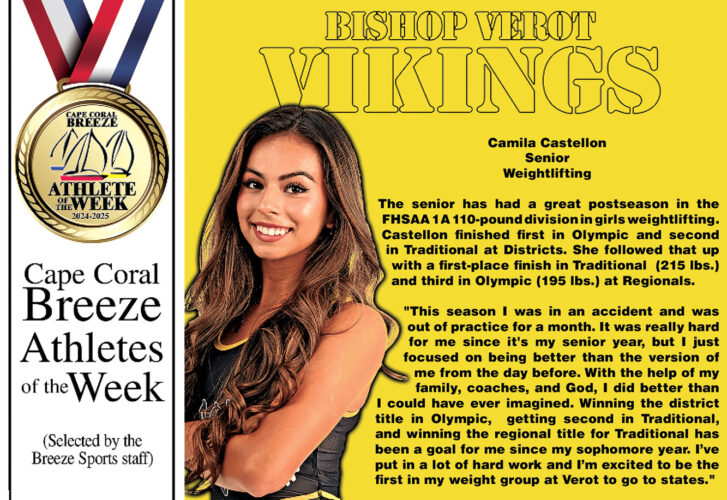 Verot’s Castellon February Athlete of the Month - Pineisland Eagle